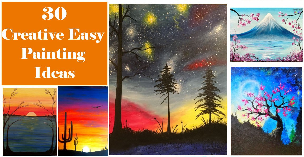 30 Basic Easy Painting Ideas for Beginners, Simple Landscape Paintings ...