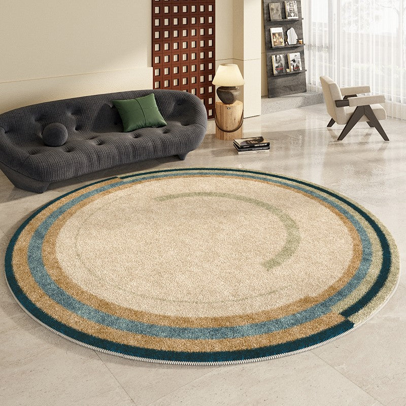 Modern Area Rugs under Coffee Table, Abstract Contemporary Round Rugs ...