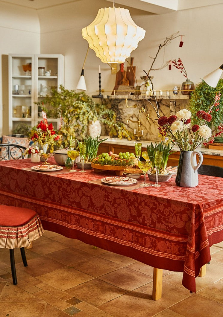 Long Rectangle Tablecloth for Dining Room Table, Christmas Table Cloth ...