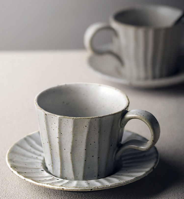 Handmade Pottery Coffee Cup, Creative Ceramic Coffee Cup with Saucer ...