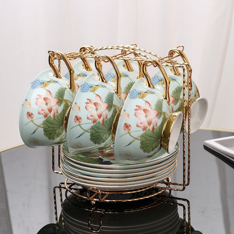 Unique British Tea Cup and Saucer in Gift Box, Lotus Flower Bone China ...