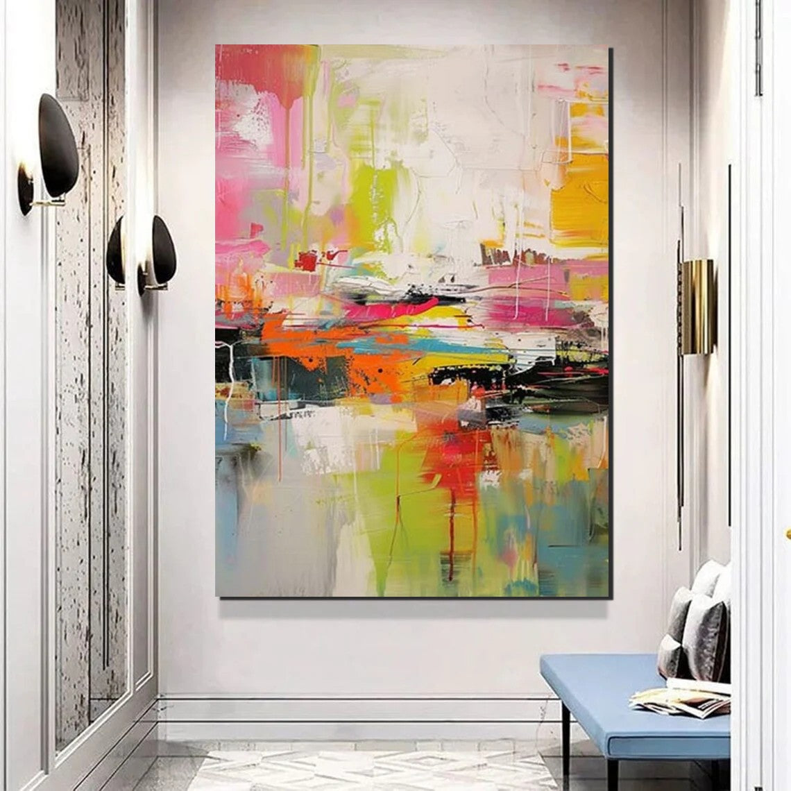 Simple Painting Ideas, Hand Painted Wall Painting, Extra Large Paintin ...