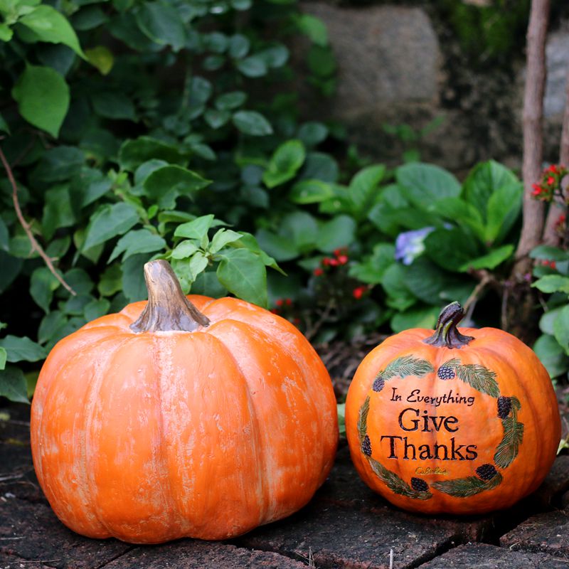 Large Thanksgiving Pumpkins for Garden Ornaments, Cute Resin Pumpkins ...