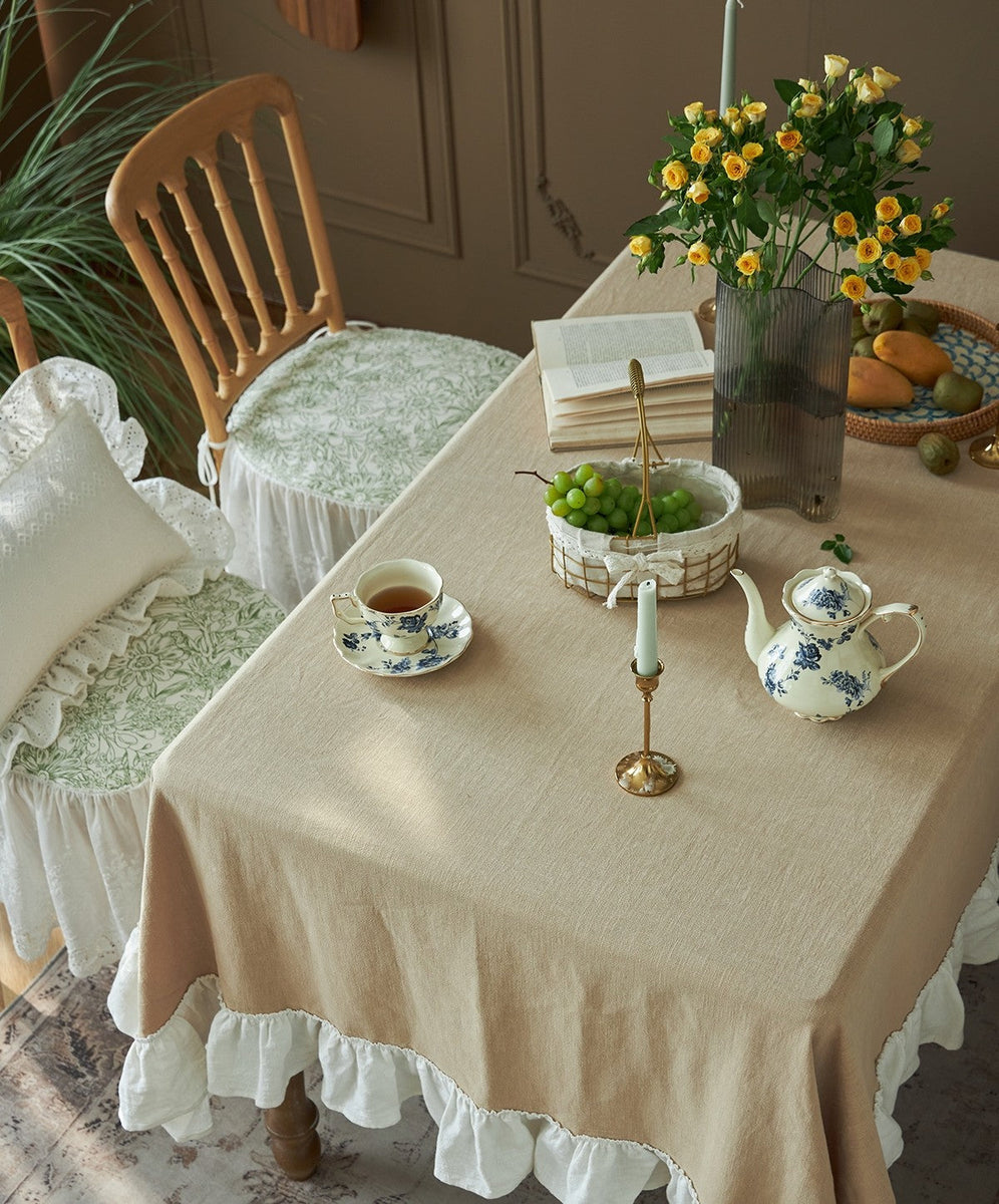 Modern Table Cloth, Beige Tablecloth for Home Decoration, Square Table ...