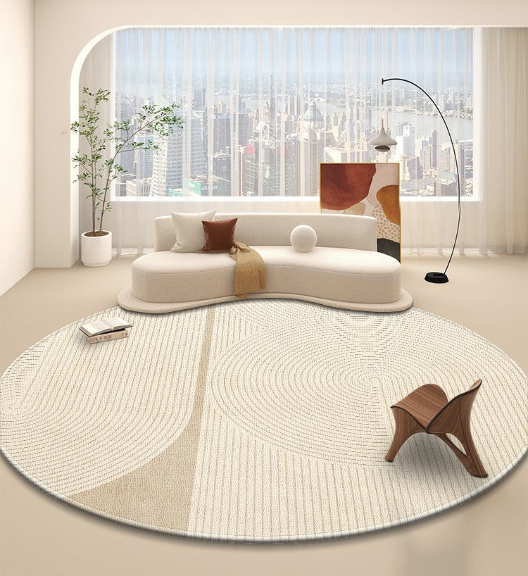 Simple Contemporary Round Rugs, Circular Modern Rugs under Dining Room ...