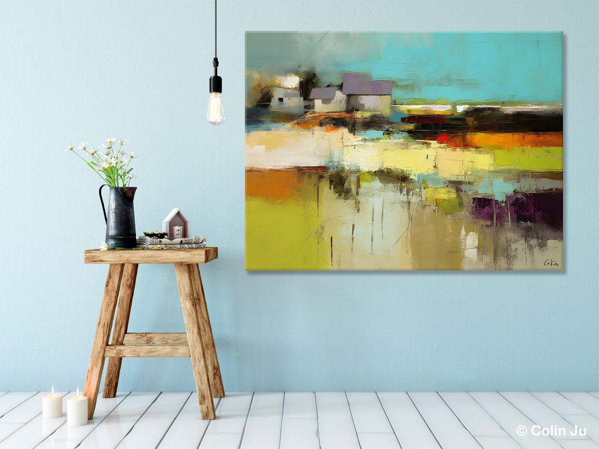 Simple Abstract Art, Landscape Canvas Painting, Bedroom Wall Art Paint ...